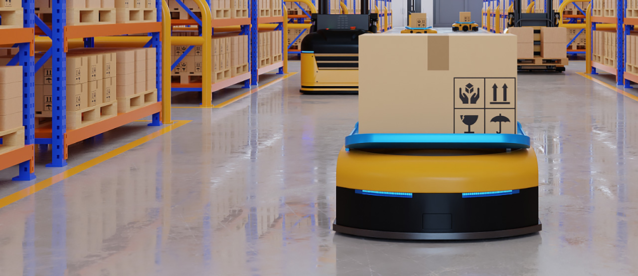 Automated material moving using automated guided vehicles